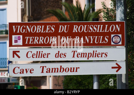 Street sign: Cellier des Templiers. Banyuls sur Mer, Roussillon, France ...