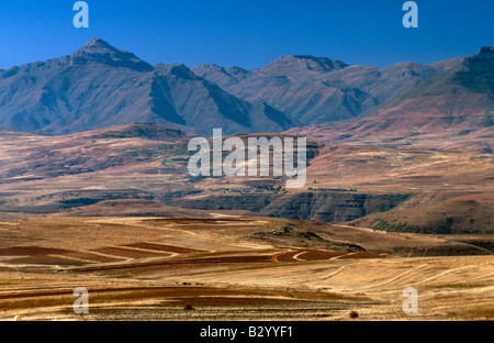 Scenery of mountain ranges, Lesotho Stock Photo - Alamy