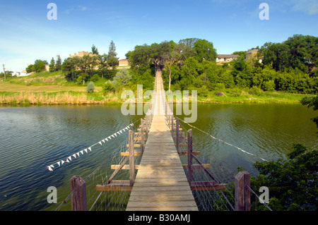 The famous swinging bridge at Souris, Manitoba, Canada Stock Photo - Alamy