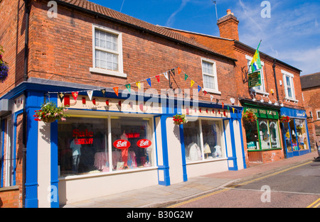 Row of shops in village of Edwinstowe Nottinghamshire England UK EU ...