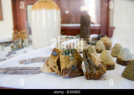 Battlefield artifacts exhibited in a war museum in Gallipoli Canakkale ...