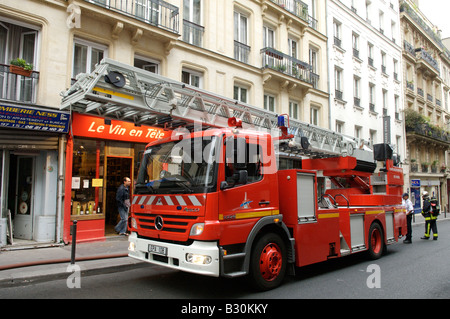 A fire engine in central Paris, France Stock Photo - Alamy