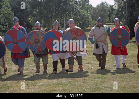 Anglo-Saxon soldiers battle Living history re-enactment Stock Photo - Alamy