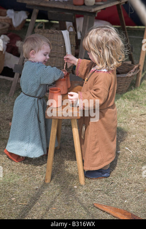 Two Anglo-Saxon children at a Living History re-enactment Stock Photo ...