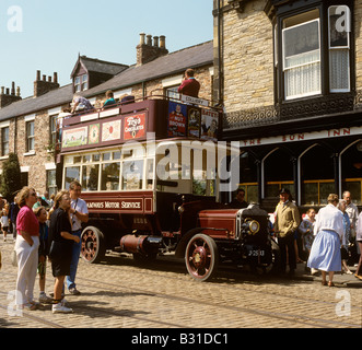 Replica bus in Edwardian Town, Beamish, The North of England Open Air ...