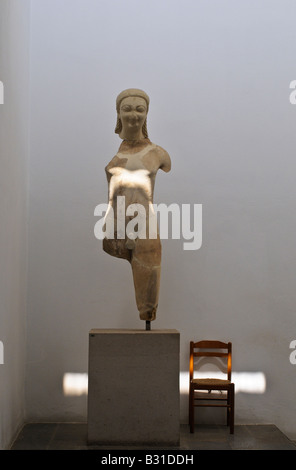 Kouros statue in the Archeological Museum in Vathy Samos Greece Stock ...