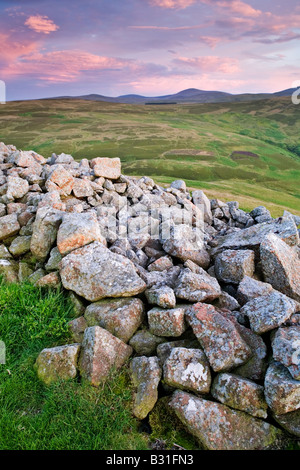 The remains of the boundary walls of Yeavering Bell Iron-Age hillfort ...
