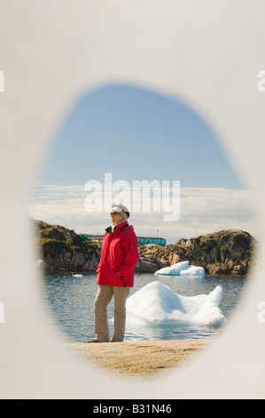 Huge icebergs from the Ilulissat Icefjord stranded on a former terminal ...