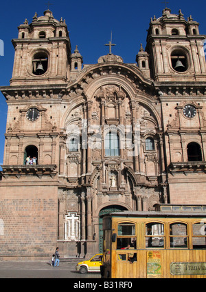 Church in Cusco Peru main square Cathedral old Inca Peruvian style type ...
