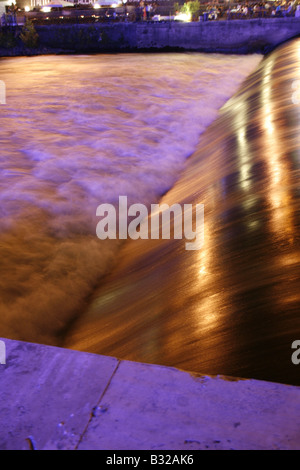 dark colourful fast river waterfall at night Stock Photo - Alamy