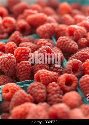 Raspberries in baskets Stock Photo - Alamy
