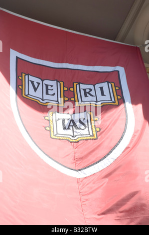 Veritas on a banner in Harvard University in Cambridge Massachusetts ...