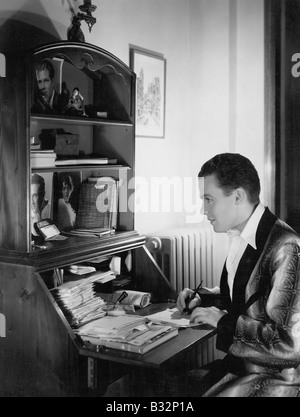 Man writing letter at the desk Stock Photo - Alamy