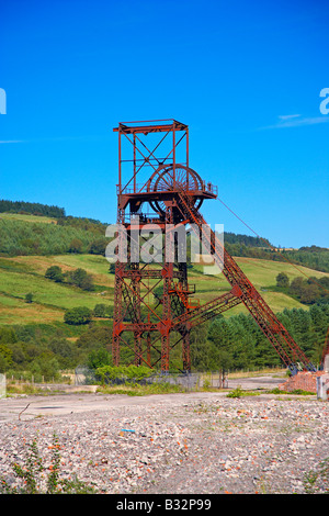 Cefn Coed Mining museum, Crynant, Neath Valley, winding gear shaft head ...