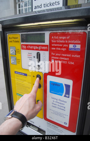 Ticket machine for London bus tickets Stock Photo - Alamy