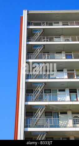 fire escape ladder at a high rise building steel metal construction ...