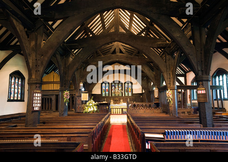 The nave of St Oswald's Church, Lower Peover, Cheshire, England UK ...