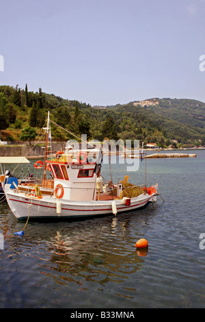 BOUKARIS FISHING VILLAGE CORFU. GREEK IONIAN ISLAND Stock Photo - Alamy