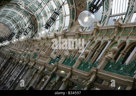 City of Leeds, England. Angled roof structure view of the Frank Matcham ...