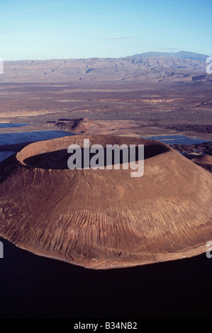 Kenya, Lake Turkana. Evening light on the south shore of Lake Turkana ...
