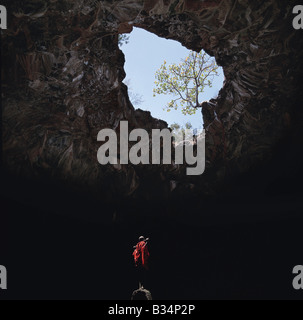 Kenya, Gregory Rift, Suswa. An extensive network of huge caves and ...