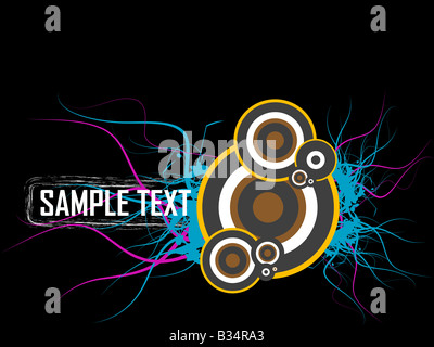 grungy circular design with sample text Stock Photo - Alamy