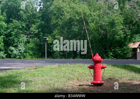 Red fire hydrant with snow flag, Vail, Colorado Stock Photo - Alamy