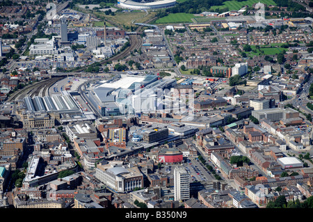 aerial view of Hull city centre, Marina, Tidal Barrier, The Deep ...