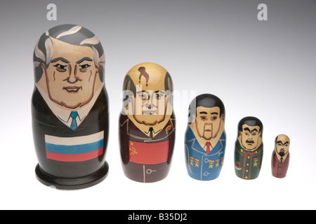 Matrioshka or Matryoshka Russian USSR presidents Stock Photo - Alamy