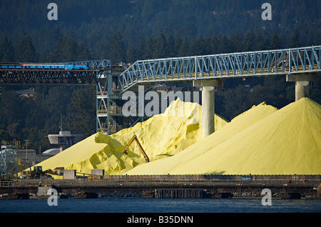 Sulfur pile at North Vancouver, British Columbia, Canada Stock Photo ...