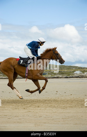 Pony racing on the beach, Omey Races, near Clifden, Connemara, County ...