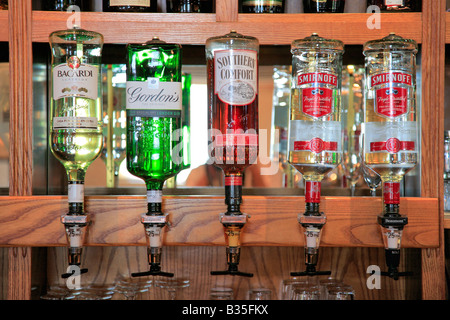 Alcoholic Spirits on an Optic stand in a pub bar setting Brandy Jack ...