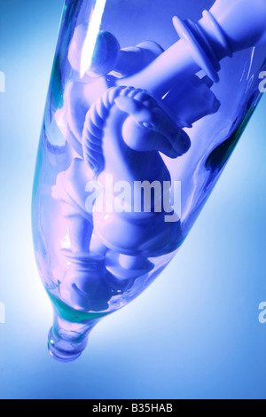 Chess game with transparent and translucent chess pieces and pawns on ...