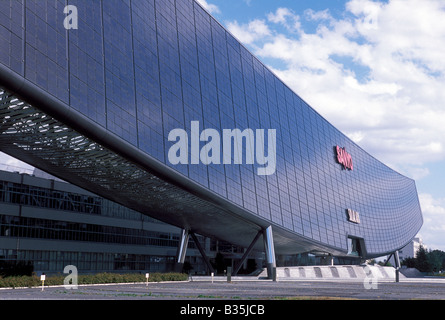 Sanyo Solar Ark unique shape building covered with photovoltaic solar ...