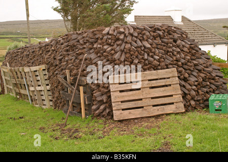 Traditional Irish cottage with turf fire range Stock Photo - Alamy
