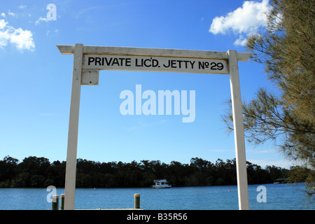 Private Jetty Sign on the Noosa River at Tewantin Queensland Stock ...