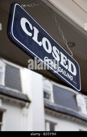 Closed - Gone Sailing sign in shop, Salcombe, Devon, UK Stock Photo - Alamy