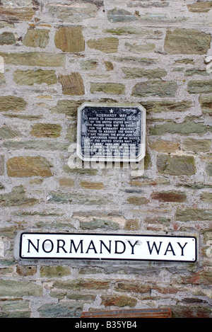 Plaque in Normandy Way, Salcombe, Devon, England, UK , commemorating ...