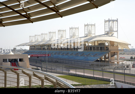 Sakhir Tower & main grandstand at the BIC Bahrain International Circuit ...