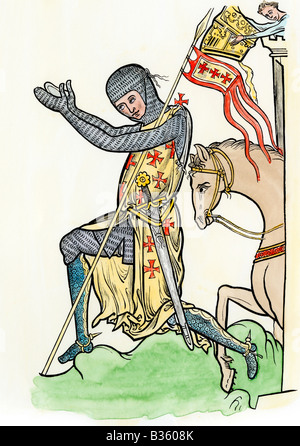 History. Middle Ages. Vassal paying homage to their liege lord ...