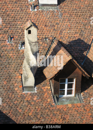 Rooftops of medieval town of Murten Morat Switzerland Stock Photo - Alamy
