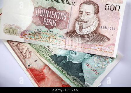 Bank notes from Chile Banco Central de Chile Mil Pesos 1000 Stock Photo ...