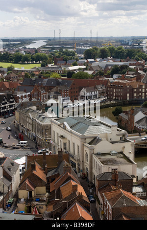 View of Boston from the Boston Stump, the tower of St Botolph's Stock ...