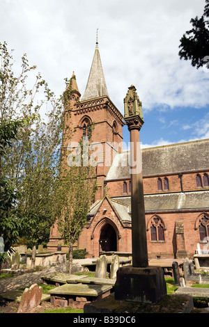 UK Cheshire Aldford Church View Eaton Hall Estate cottages Stock Photo ...