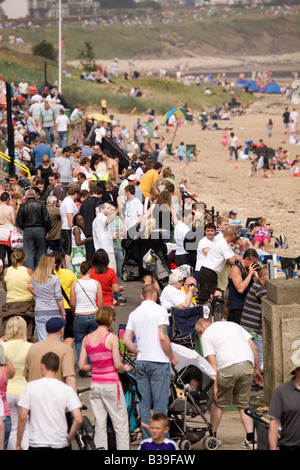 People walking along the promenade of Seaburn seafront, Easter Monday ...