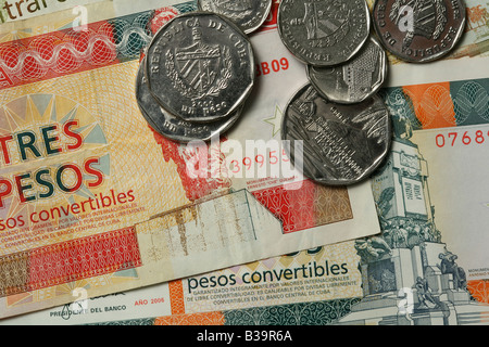 Cuban convertible pesos banknotes and coins Stock Photo - Alamy