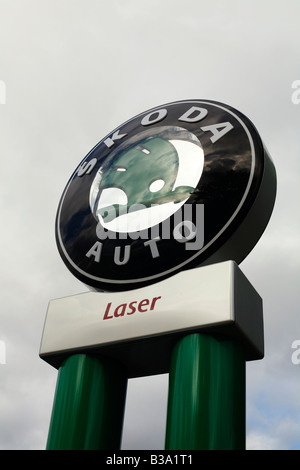 skoda car dealership sign Stock Photo - Alamy
