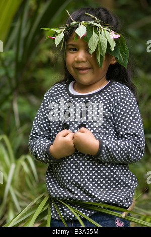 pretty Polynesian girl age 7 Stock Photo - Alamy