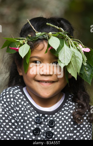 pretty Polynesian girl age 7 Stock Photo - Alamy