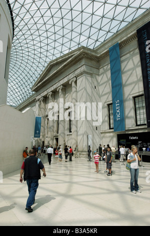 Visitors in London's British Museum admire the Ancient Greek Parthenon ...